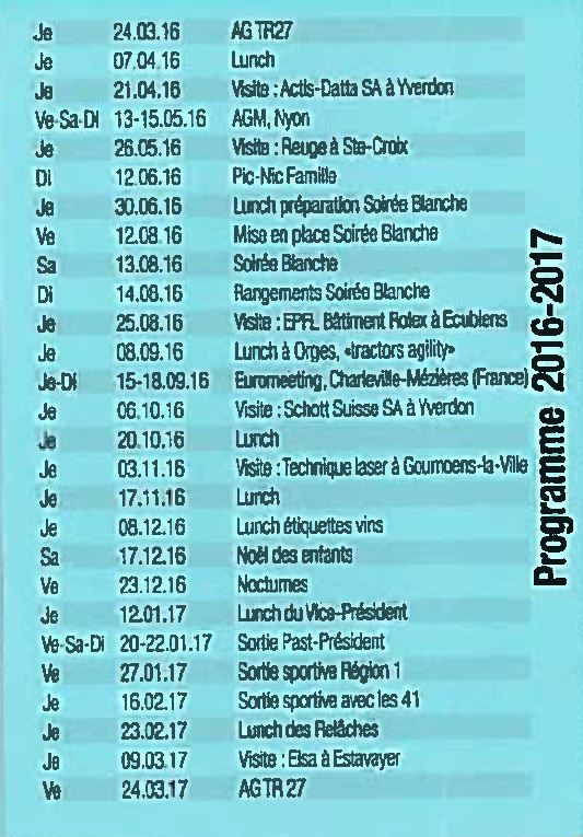 Programme – Table Ronde N° 27